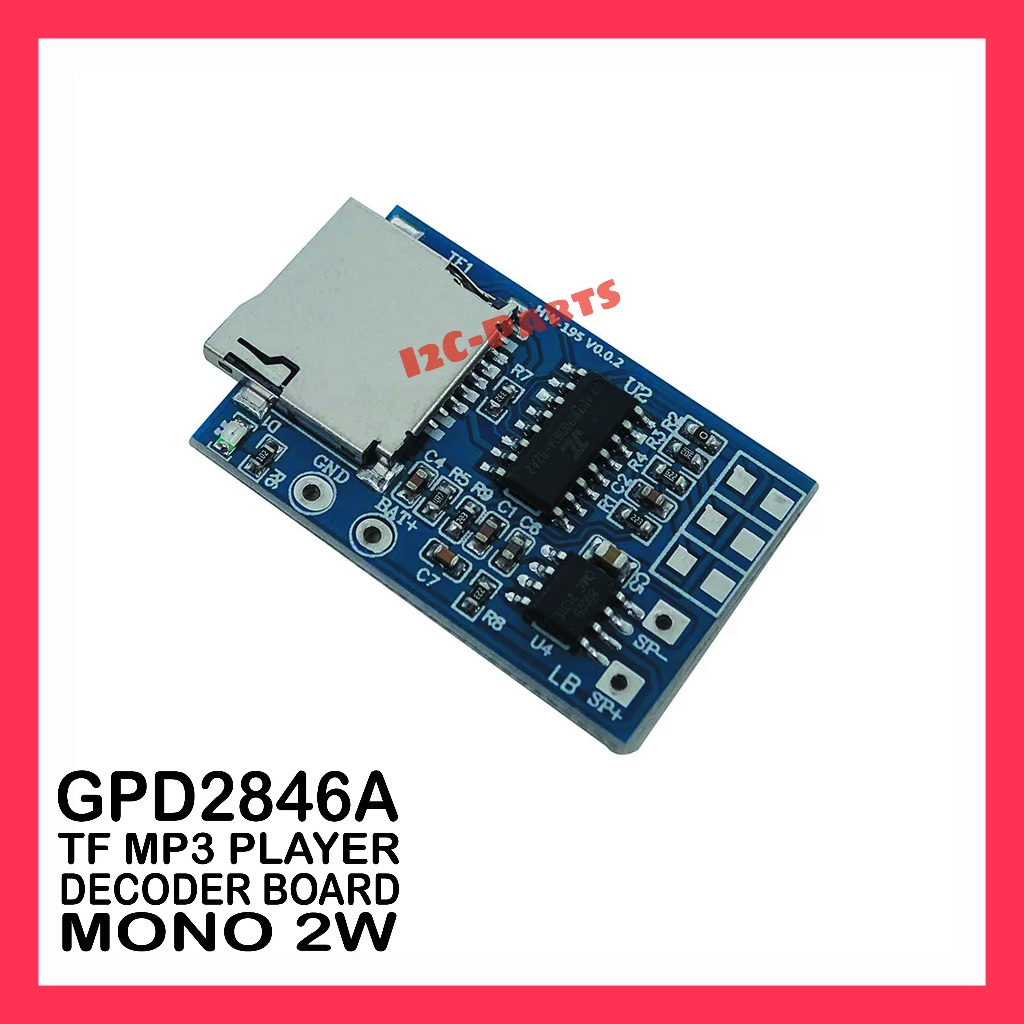 Jual GPD2846A TF MP3 Player Decoder Board 2W Mono for Arduino 3.7-5V ...