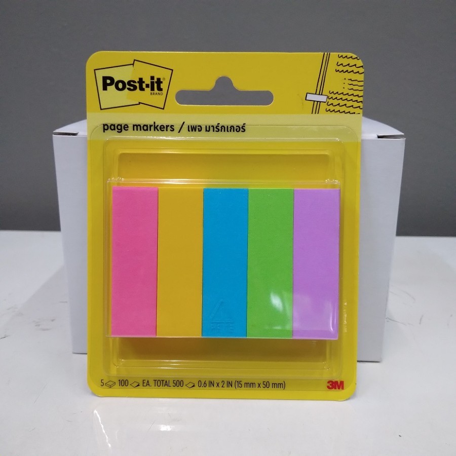 Jual 3M Post It 670-5ASST BL TH/EN Page Marker 15mm x 50mm | Shopee ...