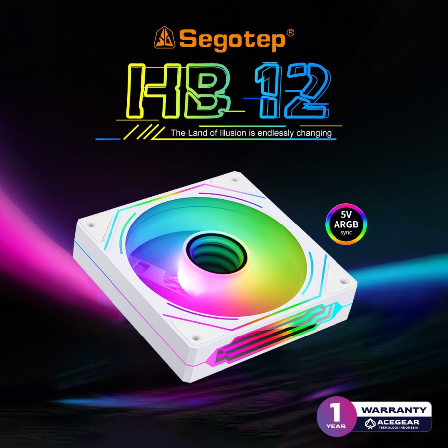 Jual SEGOTEP HB12 ARGB WHITE INFINITY MIRROR SINGLE PACK 120MM FAN CASE ...