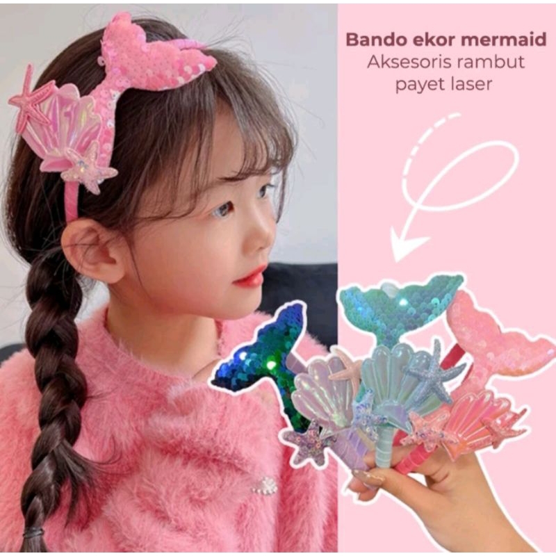 Jual Bando Mermaid 3D Bandana anak Putri duyung Ariel disney Headband ...