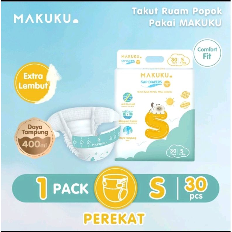 Jual Makuku comfort fit diapers S30 | Shopee Indonesia