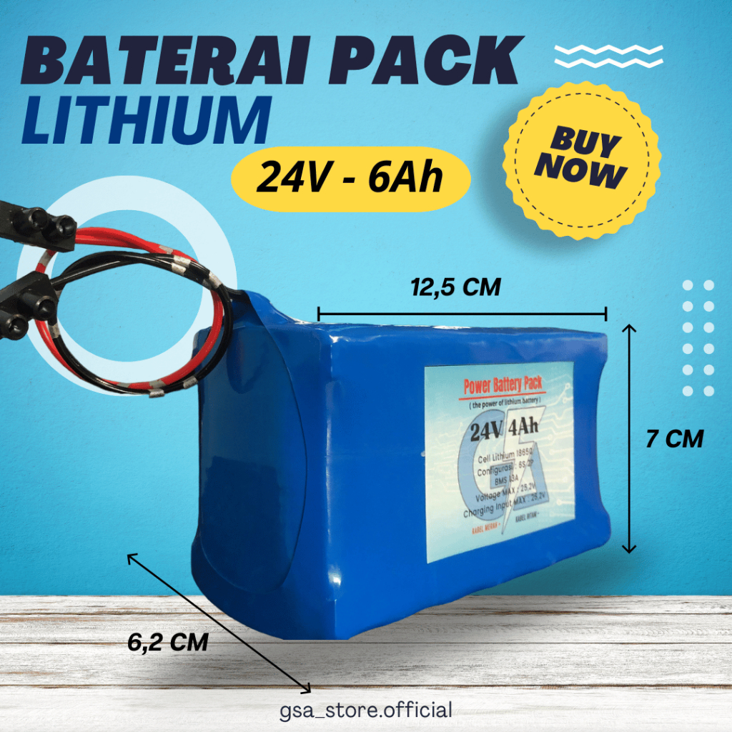 Jual BATERAI PACK DC 24V 4Ah-6Ah, (bergaransi) | Shopee Indonesia