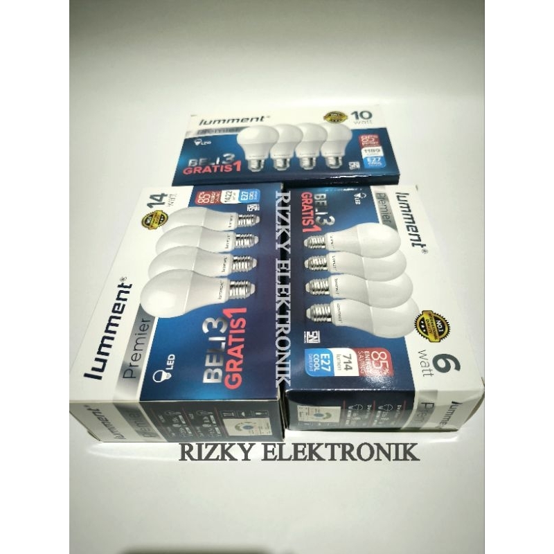 Jual Paket Lampu LED isi 4 Lumment Premier 6W 10W 14W Beli 3 Gratis 1 ...