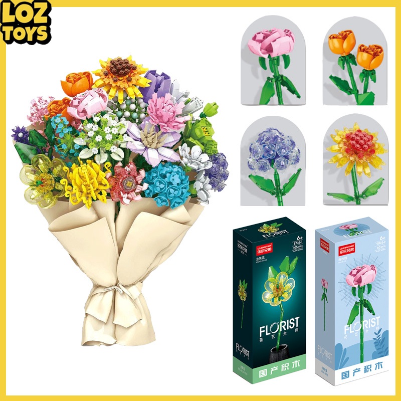 Jual LOZTOYS DIY Mainan Block Bunga Buket Puzzle Bricks Susun Balok ...