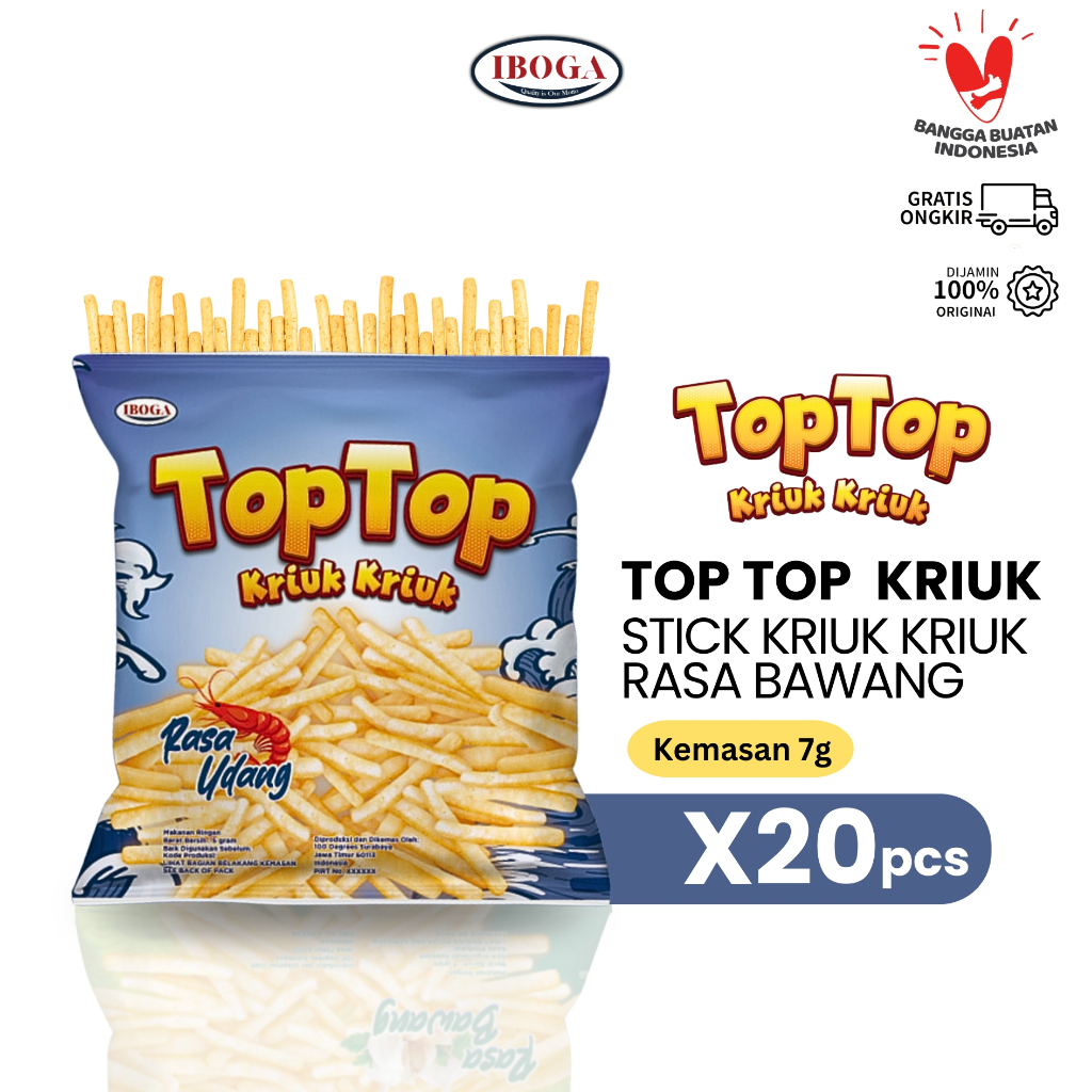 Jual TOP TOP KRIUK SNACK Rasa Udang 5g (20 PCS) | Shopee Indonesia