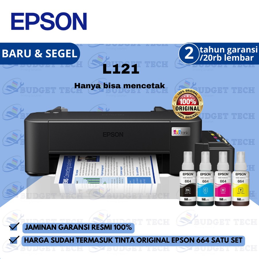 Jual Epson EcoTank L121 A4 Ink Tank Printer (PRINTER ONLY) | Shopee ...