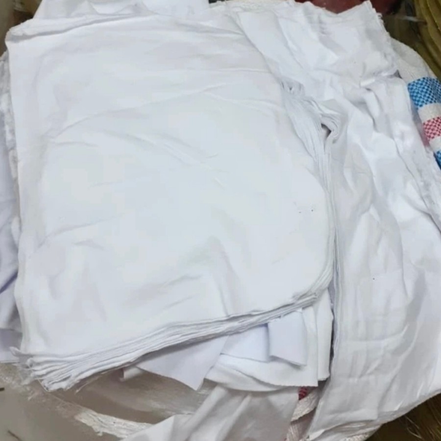 Jual Majun Kain Lembaran Lap Katun Putih Serap Air 1Kg Tanpa Jahitan ...