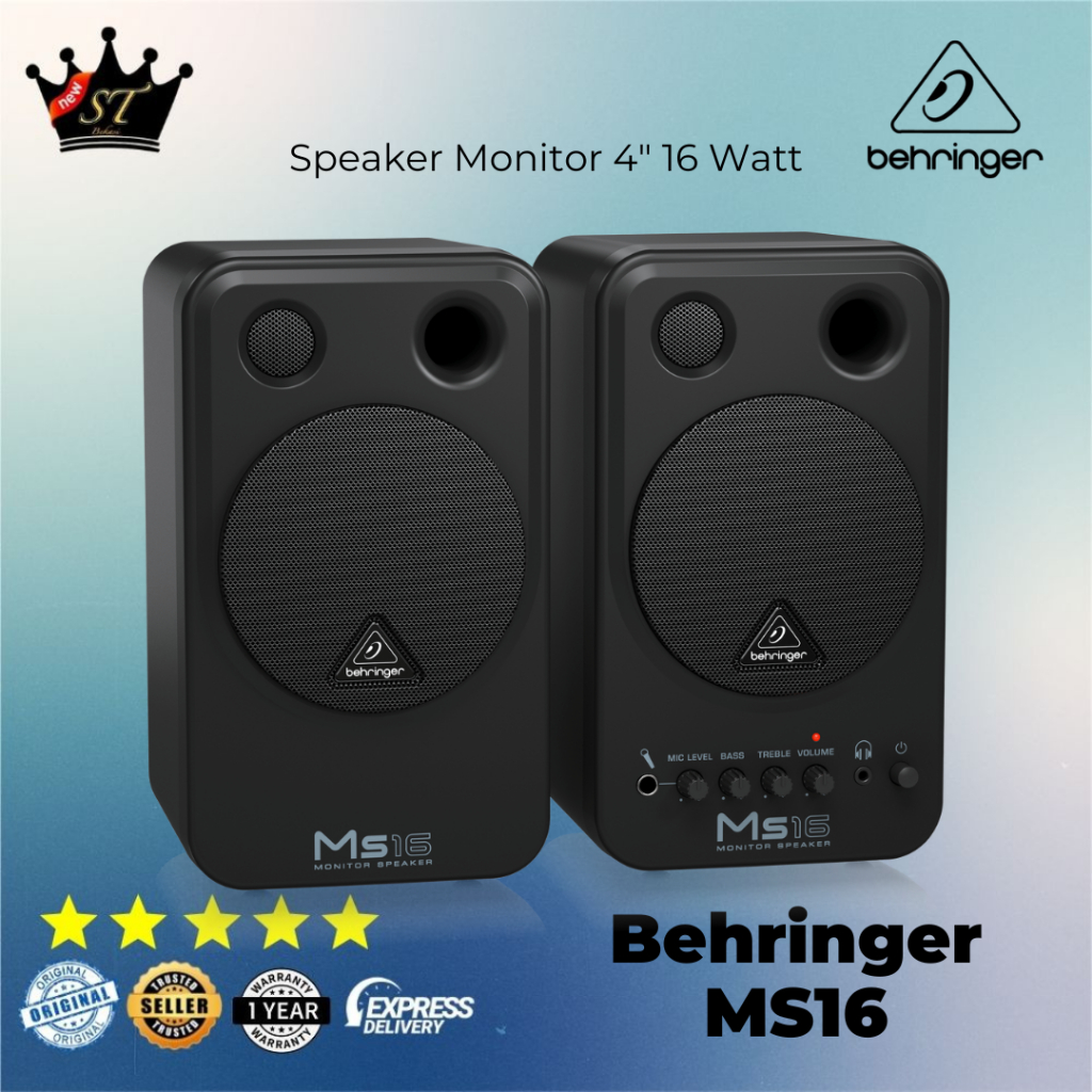 Jual Behringer MS16 MS-16 MS 16 Speaker Monitor Flat Studio 16 Watt 4 ...