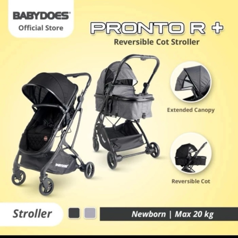 Jual Stroller BabyDoes / Baby Does Pronto R + Reversible Cot Included ...