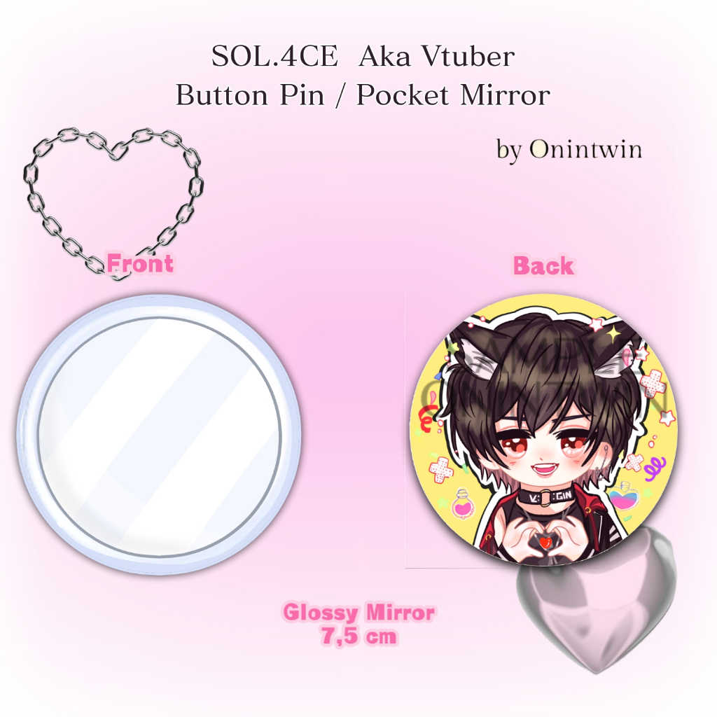 Jual ID Card Vtuber Indonesia by onintwin / Button pin/ Mirror pocket ...