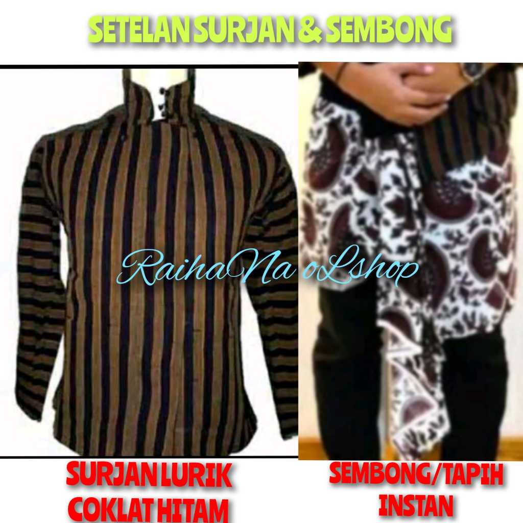 Jual SEPAKET BAJU ADAT JAWA PRIA | SURJAN LURIK COKLAT HITAM + TAPIH / SLEMBONG INSTAN | PAKAIAN ...