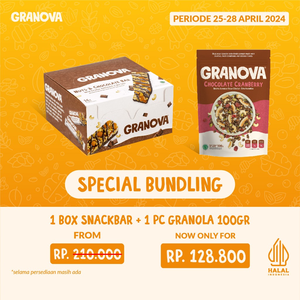 Jual Granova - Bundling Snackbar Nuts & Chocolate 26gr x 16 pcs ...
