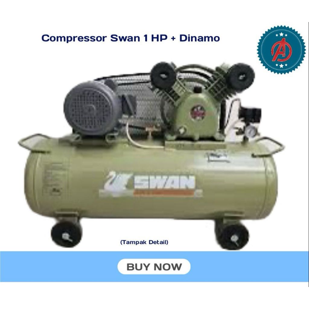 Jual Kompressor Swan 1 HP + dinamo/motor 2HP 1 phase 1500Rpm/ Air ...