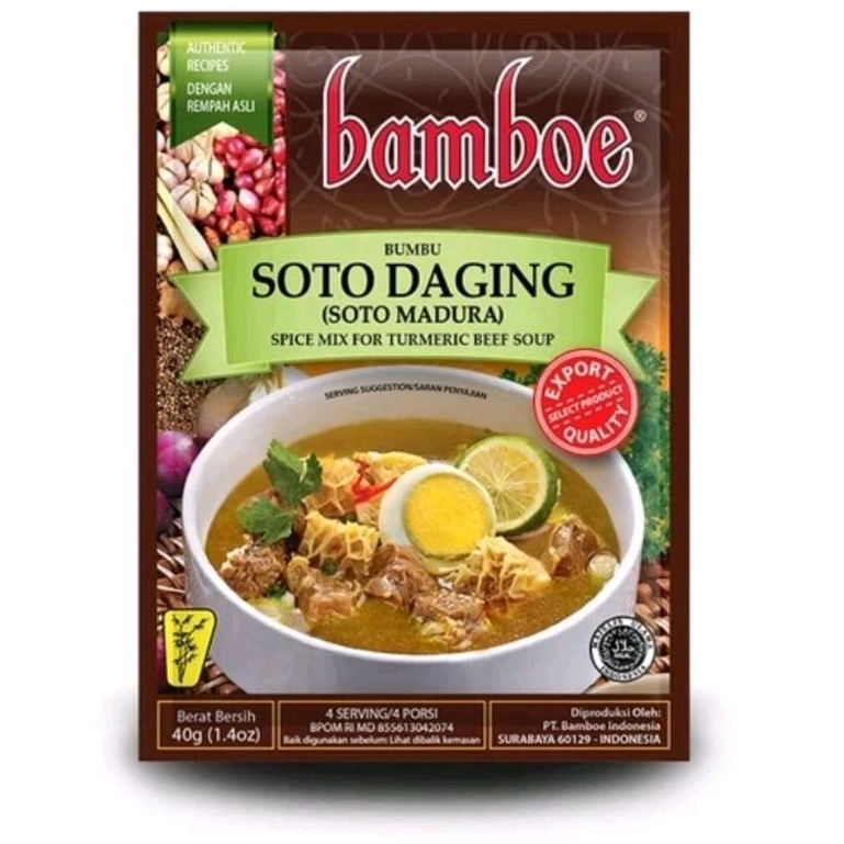 Jual Bamboe Soto Daging (Soto Madura) | Bumbu Bamboe Soto Madura 40g ...