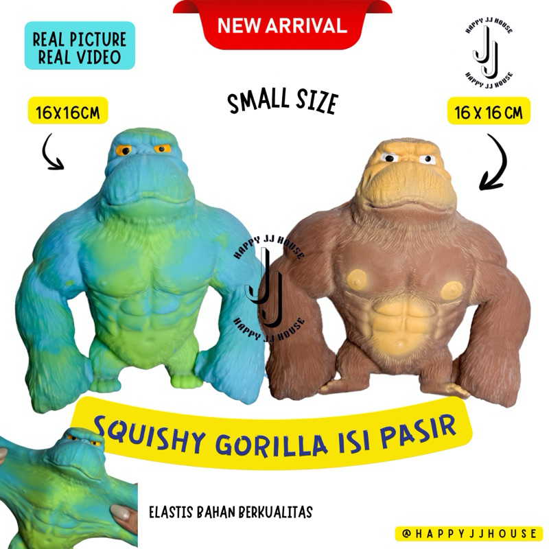 Jual [HAPPY JJ]SQUISHY GORILLA SQUISHY ISI PASIR | SQUISHY UKURAN KECIL ...
