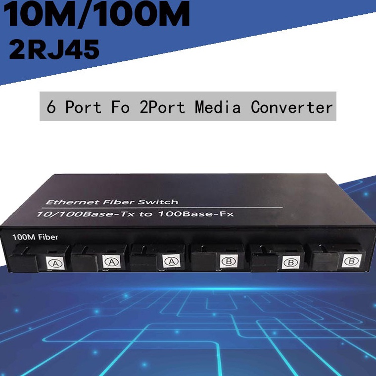 Jual STAR BRANDS Media Converter 1M1M 6 Port FO 2 Port LAN Ethernet Fiber Switch Optical Media ...