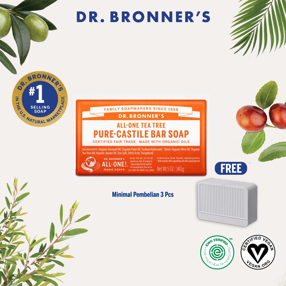 Jual Dr. Bronner's Sabun Batang Organik Tea Tree Pure Castile 140 g ...