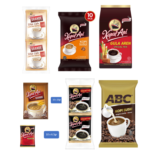 Jual Kopi Kapal Api Renceng Sachet Isi 10 / ABC Kopi Susu / Kapal Api ...