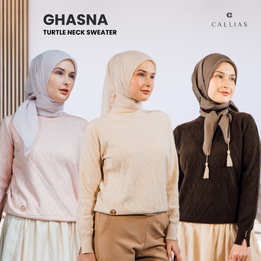 Jual Daily Sweater Premium Turtle Neck Ghasna Busana Atasan Fashion ...