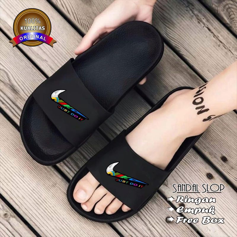Jual sandal slop/sandal slide | Shopee Indonesia