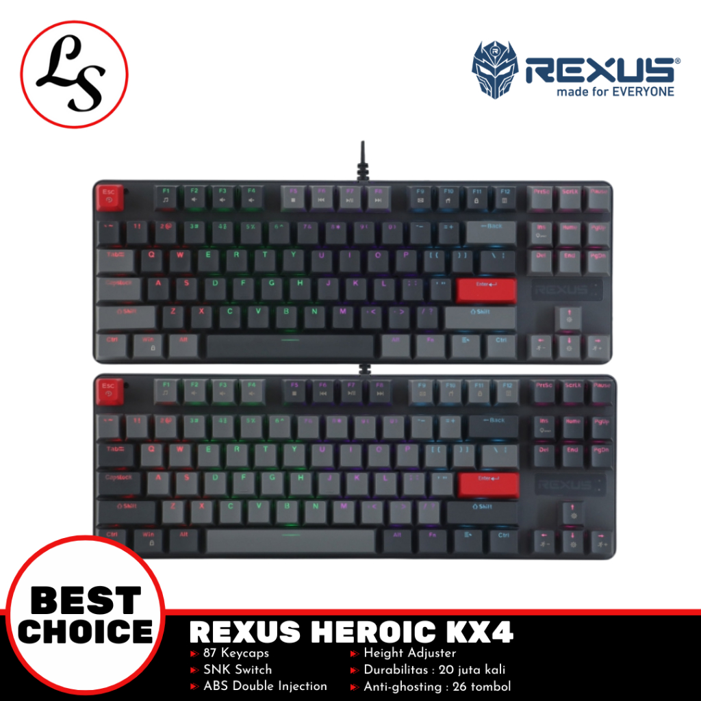 Jual REXUS GAMING KEYBOARD Heroic KX4 | Shopee Indonesia