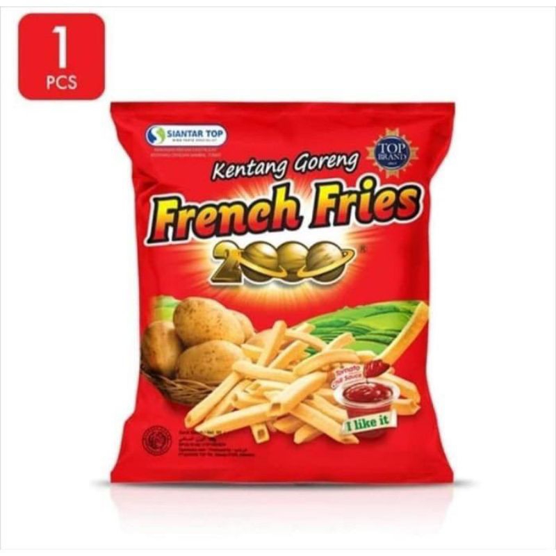 Jual French fries 2000 Siantar top/ Snack kentang goreng 2000 kemasan ...