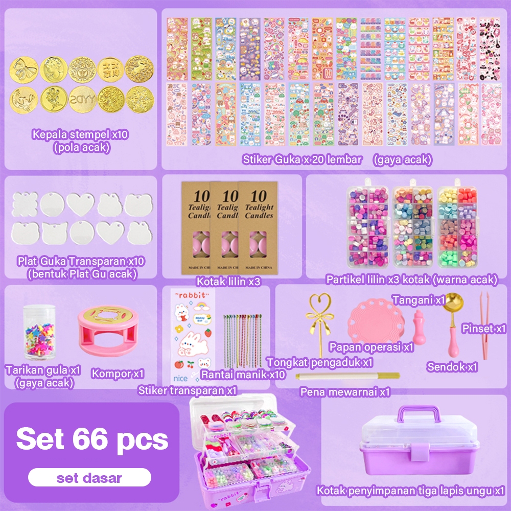 Jual Tatajoy Guka Set DIY 3-In-1 Jelly Wax Fire Paint Sealing Wax Set ...