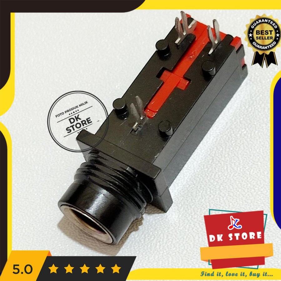 Jual Jack PCB Mount 6.5mm Audio Jack 3Pin Audio Socket Microphone ...