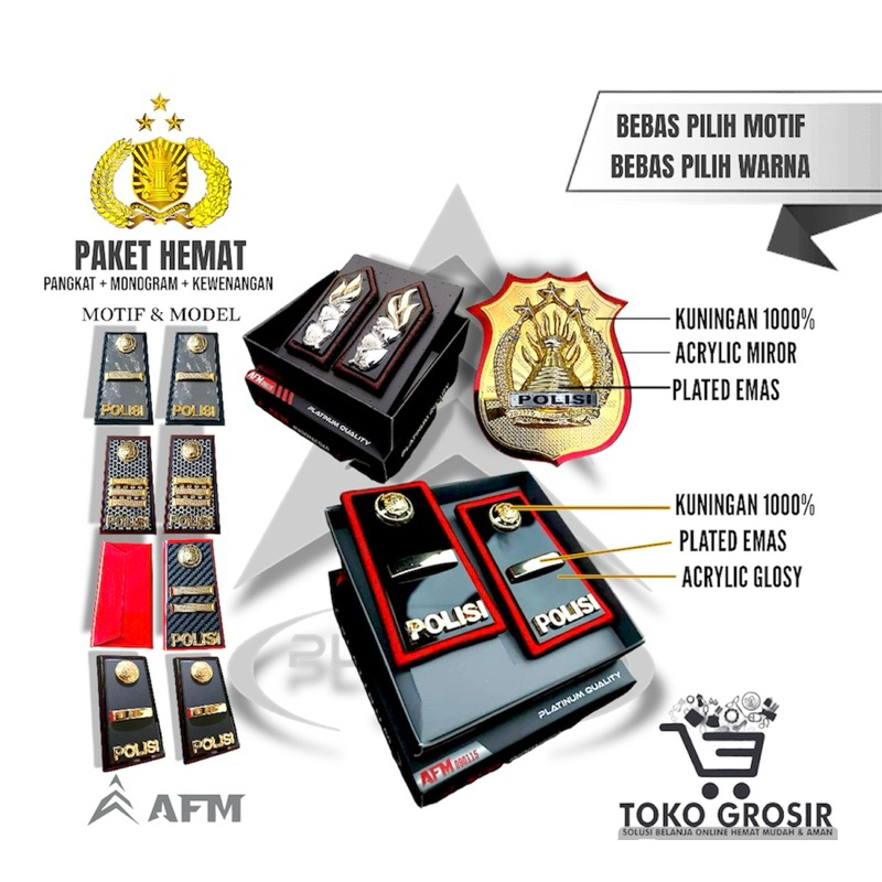 Jual Pangkat + Monogram + kewenangan Polisi | 1Set Pangkat IPDA IPTU ...