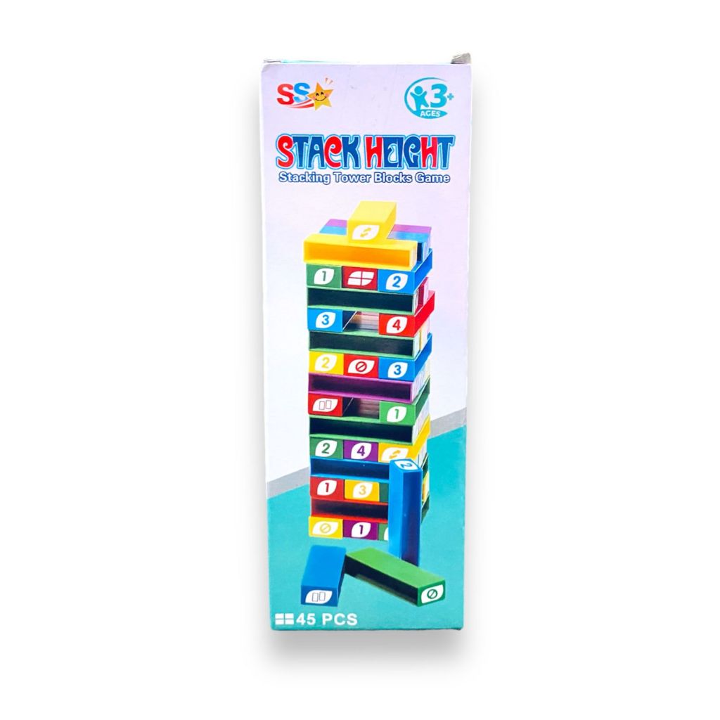 Jual Mainan Balok Susun/Mainan Stack Height Isi 45 Pcs/Mainan Anak ...