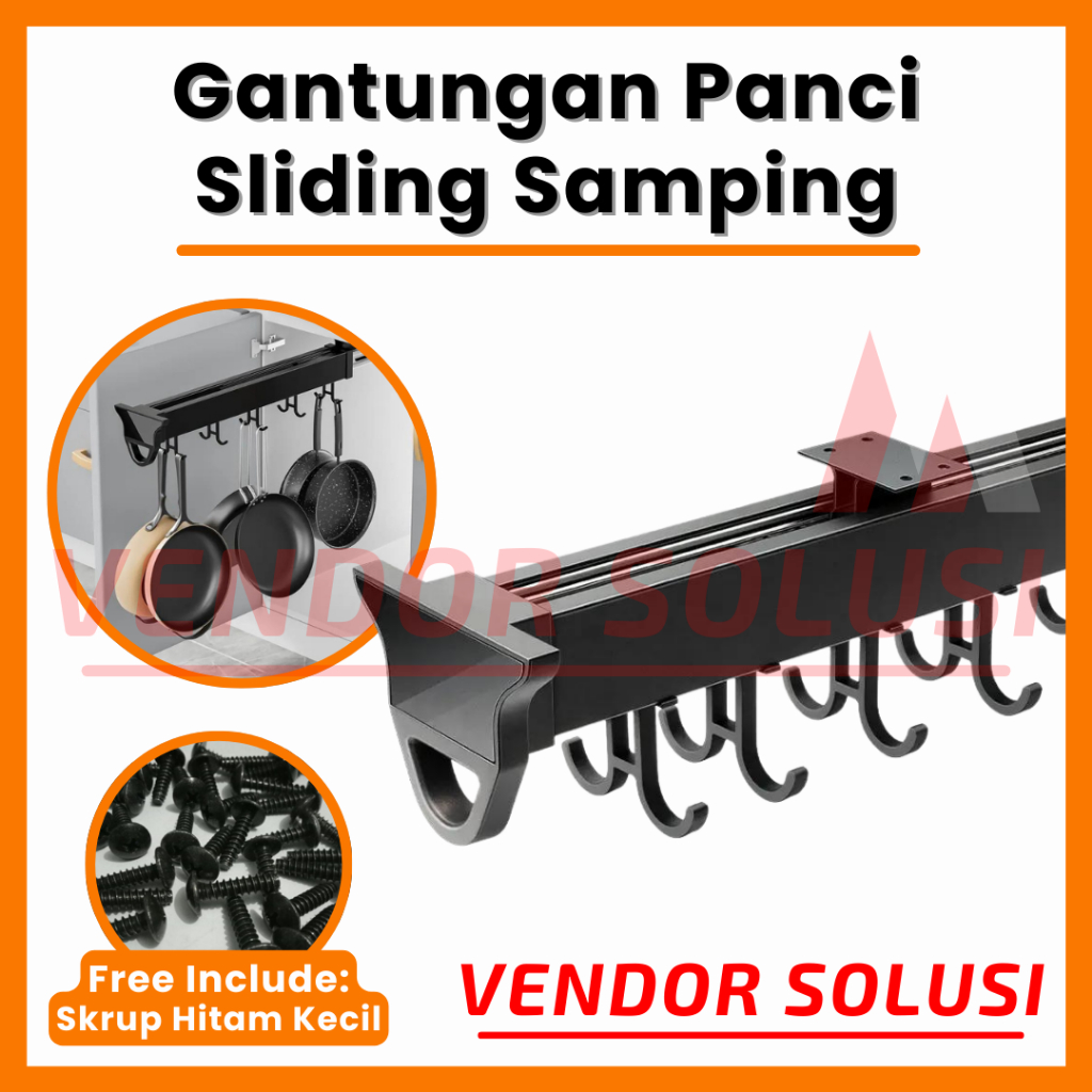 Jual Gantungan Panci Kitchen Set Pan Hanger Tarik Bawah Sliding Track 2 ...