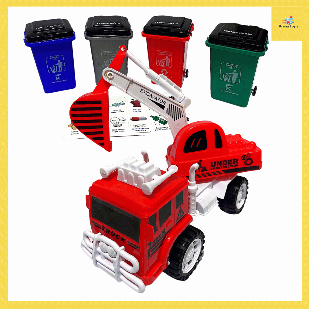 Jual Mainan Anak Mobil Truk Sampah Set Ada 4 Tong Sampah Dan Sticker ...