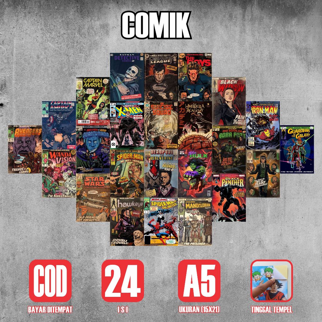 Jual Poster Sticker Komik Series 24 Lembar A5 | Shopee Indonesia