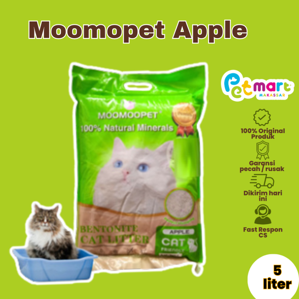 Jual Pasir kucing Moomopet Apel 5 liter | Shopee Indonesia