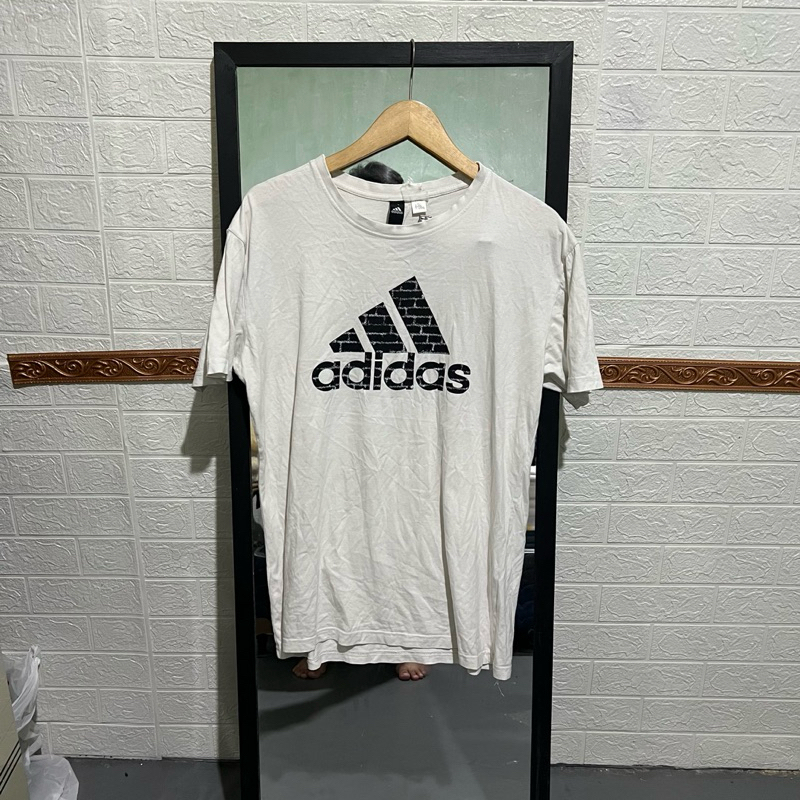 Jual Kaos Second Thrift Add*s Balok Besar Putih Original Real Pict ...