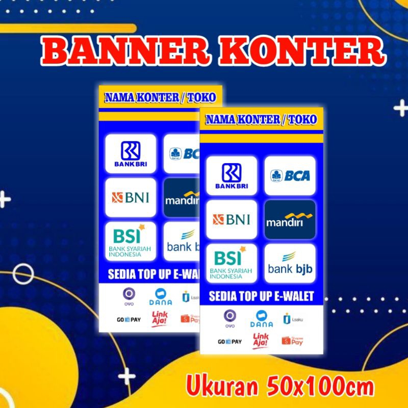 Jual CETAK BANNER SPANDUK KONTER LOGO BANK 50x100CM | Shopee Indonesia