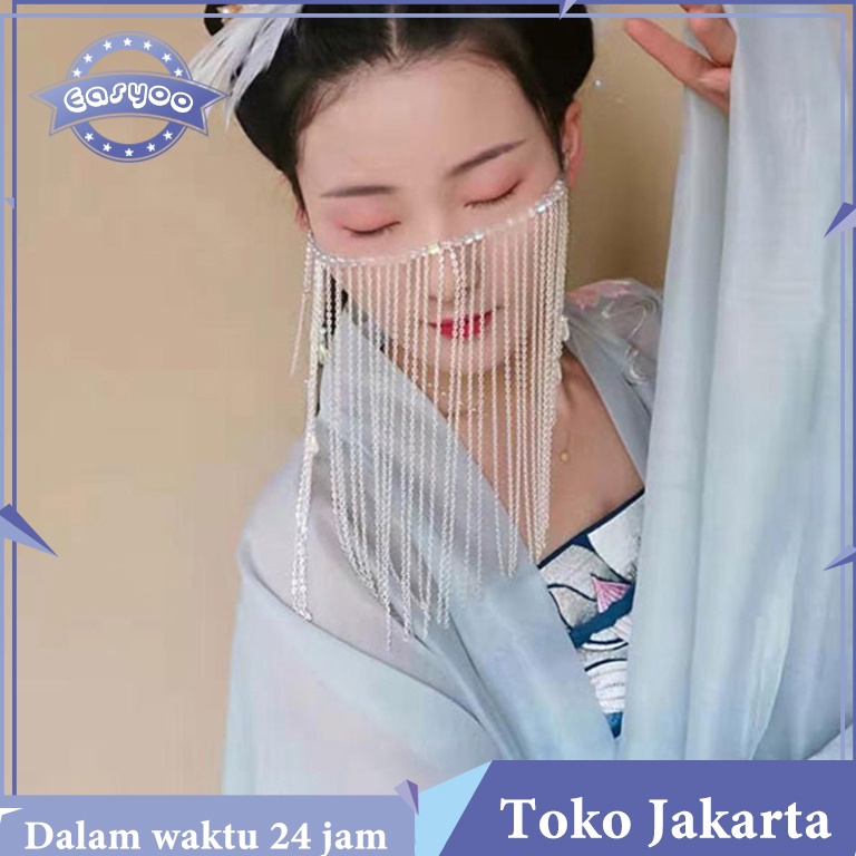 Jual KODE X57P Headpiece Cleopatra Cadar Rantai Juntai Penutup Wajah ...