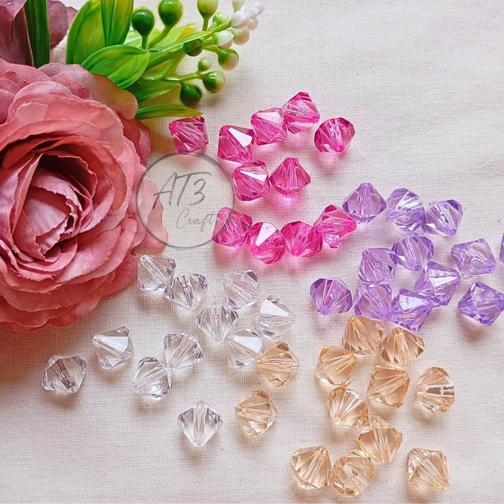 Jual (21 pcs) Manik Diamond Kerucut / Manik Permata Bening | Shopee ...