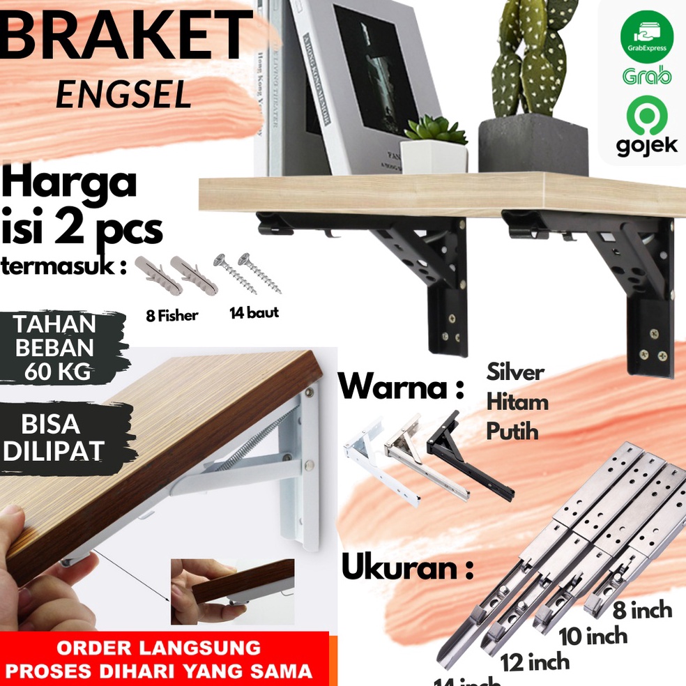Jual Modern Siku Meja Lipat Dinding Per Engsel Ambalan Rak Melayang 8 1 ...