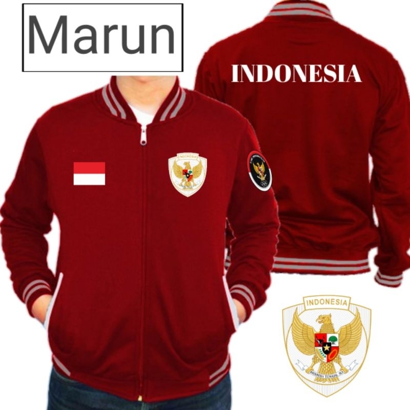 Jual jaket varsity timnas logo baru sablon tersedia 2 varian warna ...