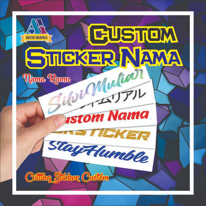 Jual Stiker Cutting Nama Custom || Stiker Nama || cutting stiker ...