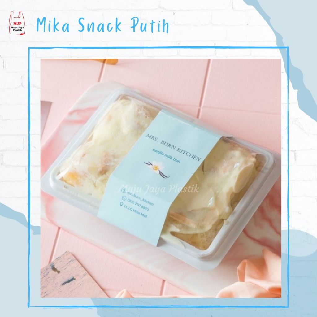 Jual Kotak Milk Bun Mika Snack Box Putih kotak Snack Box 16x11x6 Mika ...
