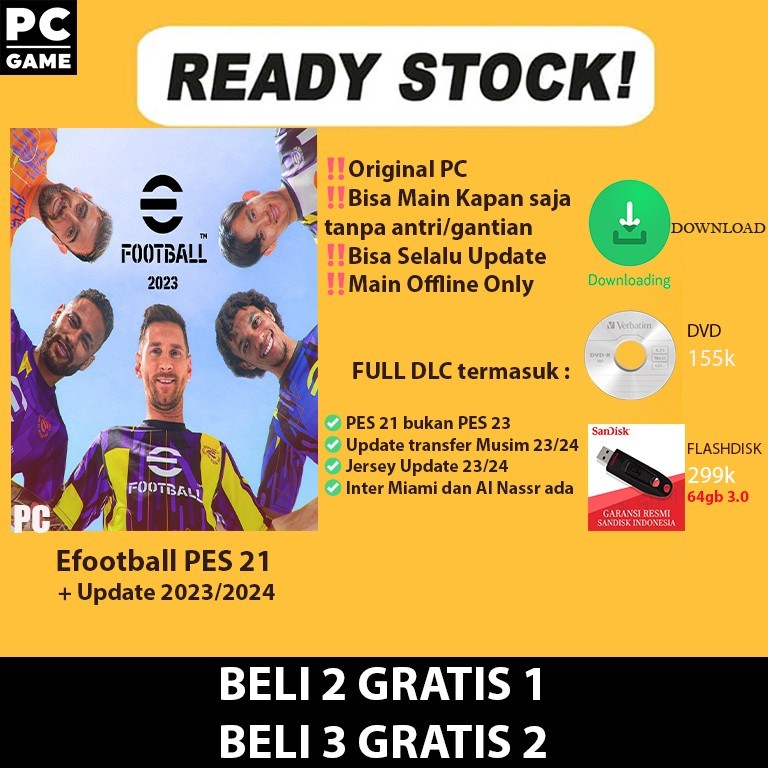 Jual eFootball PES 2021 / PES 21 PC ORIGINAL Last Update | Shopee Indonesia
