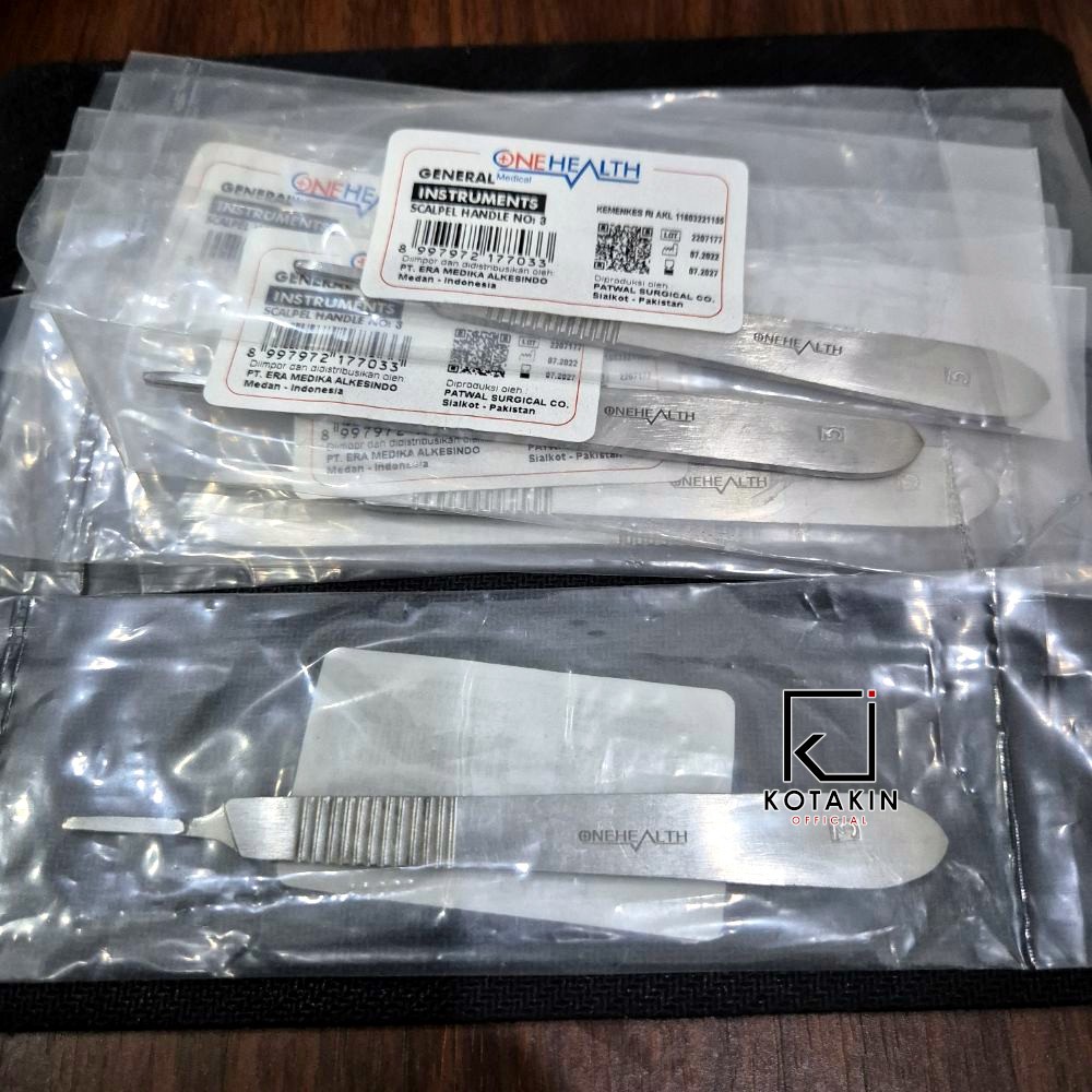 Jual Scalpel Handle Onehealth No. 3 4/ Gagang Pisau Bedah Bisturi ...
