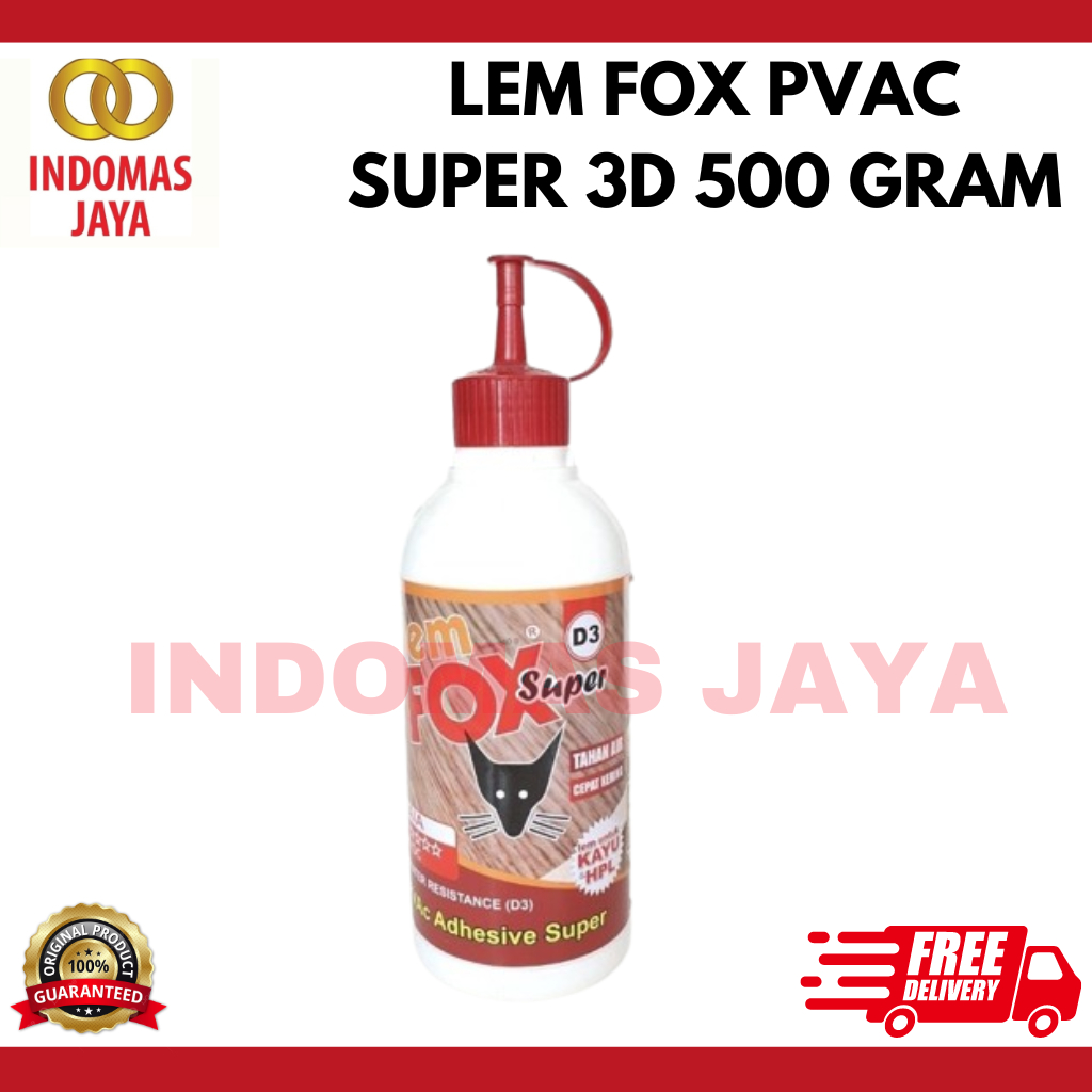 Jual Lem Fox PVAc Super D3 Botol Squeeze 500 gr | Shopee Indonesia