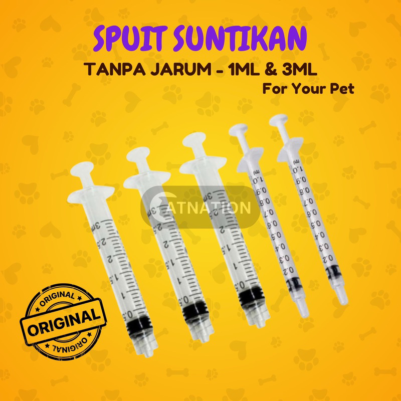 Jual SPUIT SUNTIKAN 3ML 1ML Tanpa Jarum - Suntikan Alat Bantu Ukur Takaran Vitamin Dan Obat ...