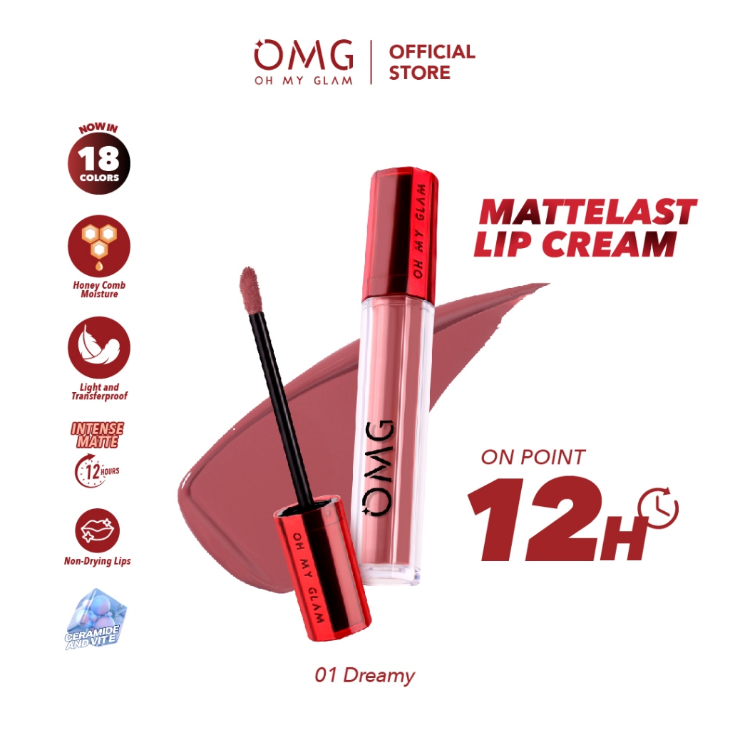 Jual OMG OH MY GLAM Mattelast Lip Cream 01 Dreamy 2.9 g - Lip Cream Matte Dengan Warna Intense ...