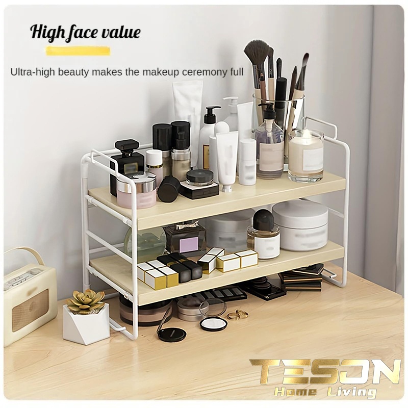 Jual Rak Buku / Laptop Organizer Rak Kayu Besi Susun Minimalis Kuat ...