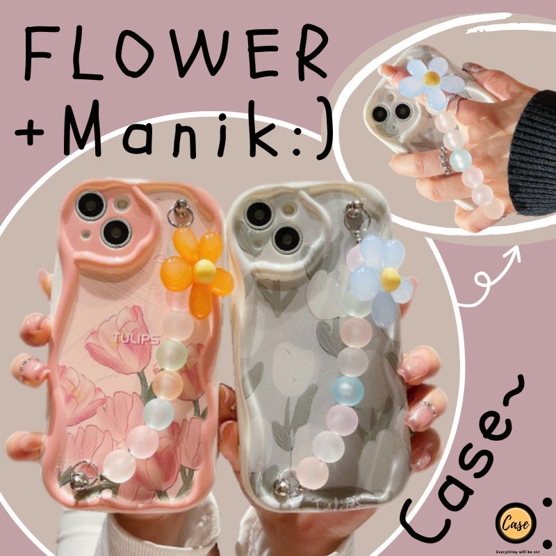 Jual Case Macaron Manik with Flower Holder Softcase Casing Case HP Lucu ...
