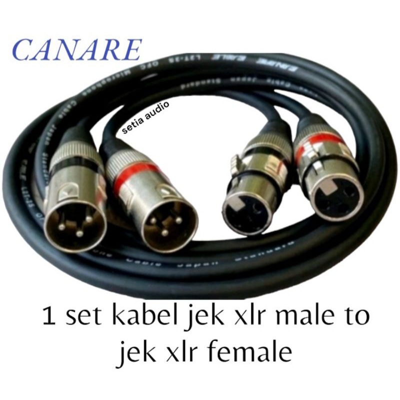 Jual 1 pasang Kabel jek xlr canon male to jek xlr canon female 1 2 3 4 ...